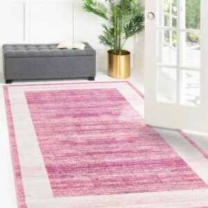 Unique Loom Jill Zarin Uptown Collection Area Rug - Yorkville (5' 3" x 8' Rectangle, Pink/ Ivory)