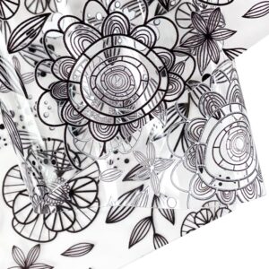 ONEART | Printed TPU Jelly Faux Leather 12 x 53 inches Transparent Clear Jelly Vinyl Great for Embroidery and Crafting Project (Floral)