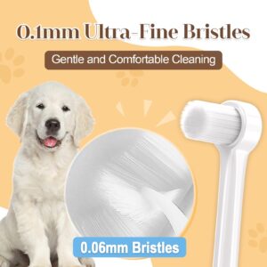 VVHOMIFE Premium Pet Toothbrush Set for Cats and Dogs - Complete Oral Care with Soft Bristles - Ideal for Teeth Cleaning, Dental Hygiene, Plaque Removal - Veterinarian Recommended-White