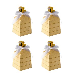 cyblinia 30 pack paper beehive gift boxes bee candy boxes party favor boxes wedding favor candy boxes with ribbons for party decorations