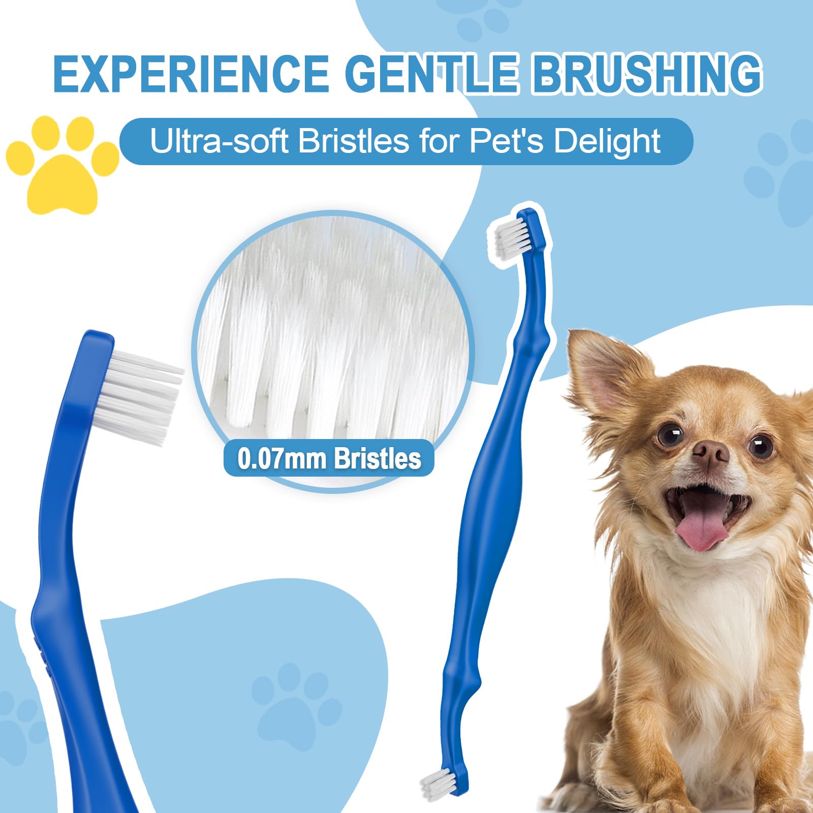 VVHOMIFE Comfort Grip Canine Toothbrush for Small Dogs - Ergonomically Designed for Easy Dental Care of Small Dogs and Cats Canine Teeth Cleaning - S