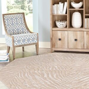 Unique Loom Finsbury Collection Area Rug - Meghan (7' 10" Octagon, Ivory Beige)