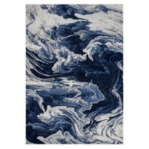 LUXE WEAVERS Marble Abstract Clouds Area Rug,Blue,5'X7'