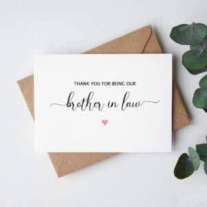 GreenStar Gifts Thank You For Being Our Brother-In-Law Card - Brother-In-Law Thank You Card - Bridal Party Wedding Card - Brother-In-Law Appreciation Card - Funny Wedding Party Card