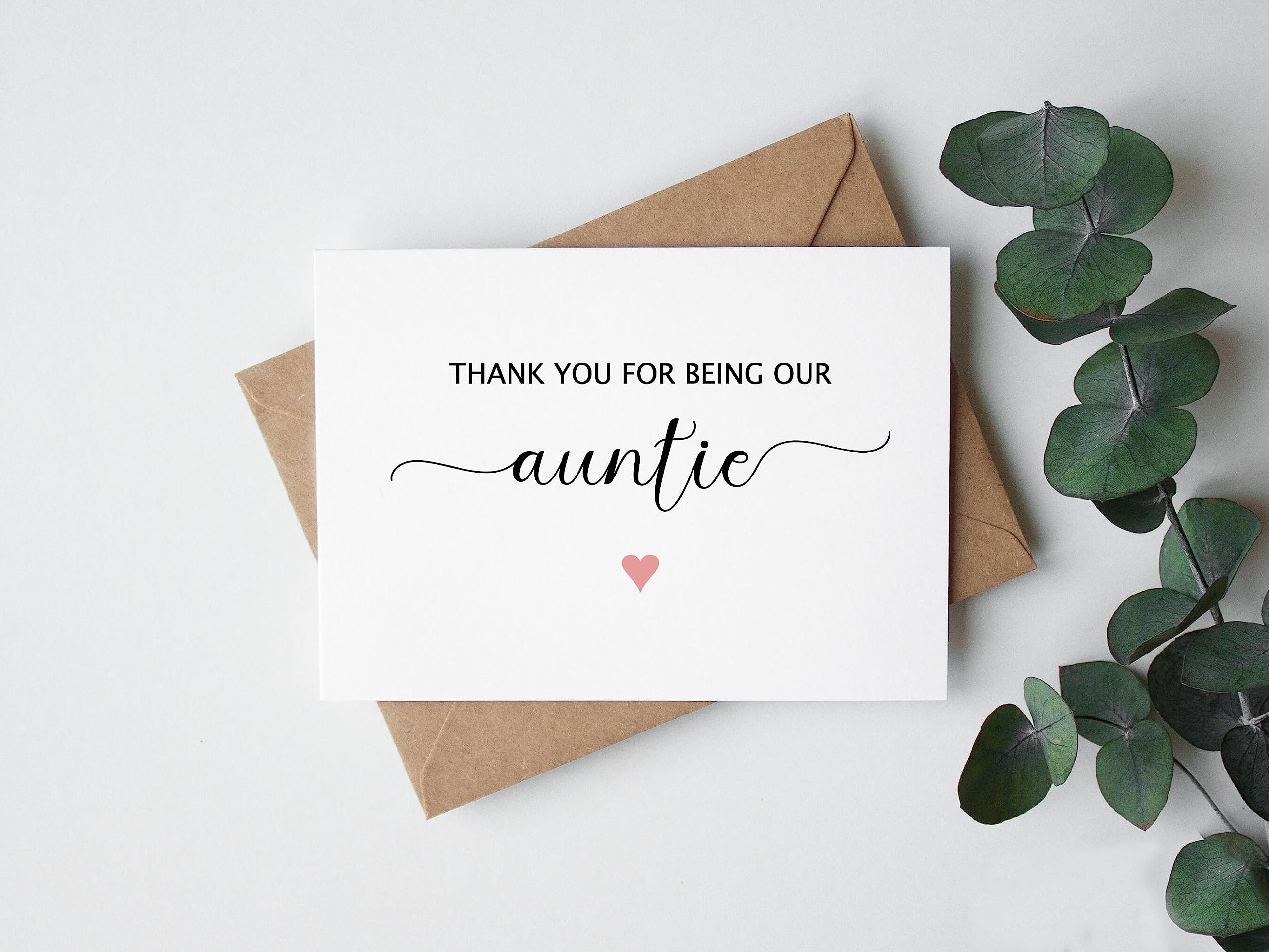 GreenStar Gifts Thank You For Being Our Auntie Card - Auntie Thank You Card - Bridal Party Wedding Card - Auntie Appreciation Card - Funny Wedding Party Card