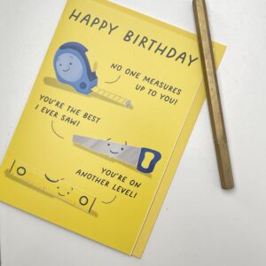 Old English Co. Humorous Birthday Card for Dad - Funny Do It Yourself Tools Birthday Card for Him - Mr Fix It Birthday Card for Men | Blank Inside with Envelope