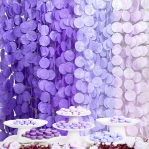 205ft lavender party decoration ombre purple polka dot backdrop streamer tissue paper circle dot hanging garland for birthday bachelorette wedding bridal shower engagement lilac violet party supplies