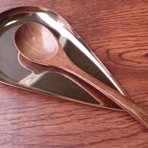 Stainless Steel Spoon Rest for Stove Top, Cute Spoon Rest for Kitchen Counter, Cooking Spoon Holder for Kitchen Counter, Utensil Rest for Spoon Spatula Ladle or Tong, 1 PCS (Raindrop, Rose Gold)