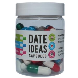 valentines day gifts for her him date night ideas capsules in a bottle (50pcs) -boyfriend girlfriend wife husband newlyweds, funny bridal shower registry wedding gifts for women men