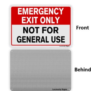 Locmorly Emergency Exit Only Not for General Use Sign, 8x12 Inch, No Trespassing Aluminum Sign