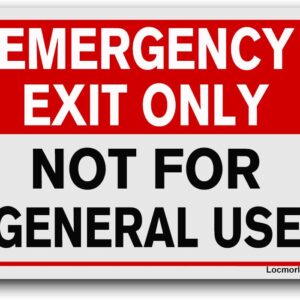 Locmorly Emergency Exit Only Not for General Use Sign, 8x12 Inch, No Trespassing Aluminum Sign