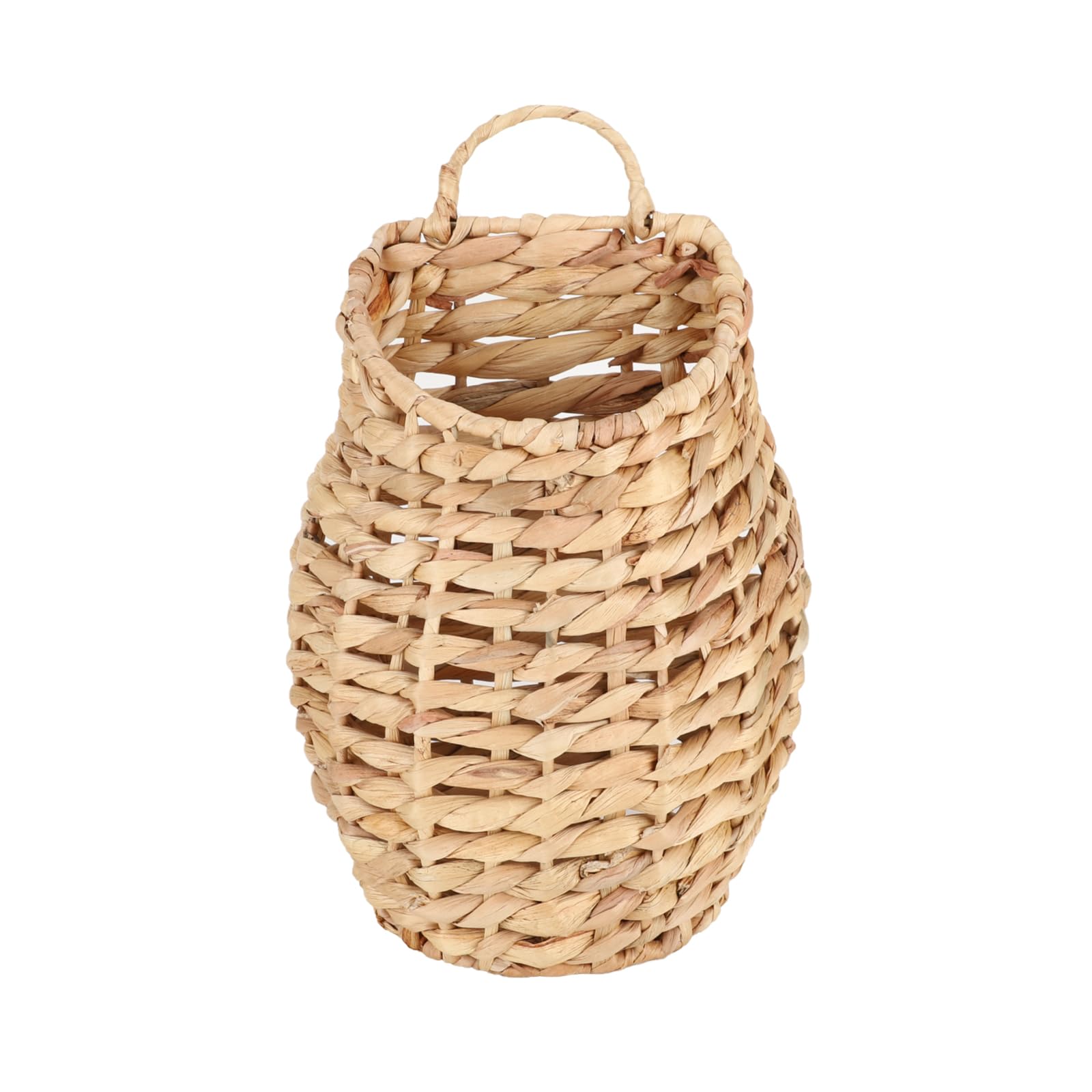 YRMT Water Hyacinth Woven Hanging Basket Wall Hanging Basket Decorative Front Door Basket Decor for Flower Plants Boho 15" x 10"