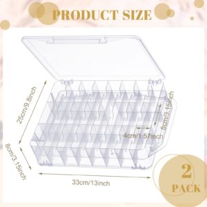 Mifoci 2 Pcs Double Sided Thread Box Storage 46 Grids Sewing Organizer Clear Plastic Thread Holder Portable Thread Organizer Box for Embroidery Sewing Threads Crafts Beads Embroidery Floss