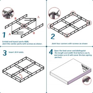 EZBeds Box-Spring Queen, 9 Inch Metal Queen Box Spring, Mattress Foundation Queen Box Spring Only with Fabric Cover, Easy Assembly, Noise Free, Non Slip