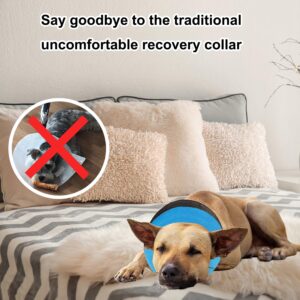 Inflatable Dog Cone for Dogs After Surgery Dog Donut Collar Soft Dog Cone Alternative Recovery Collar for Dogs Prevent Pet Bite Licking Scratching Touching, Help Dog Healing (L(Neck:12"-18"))