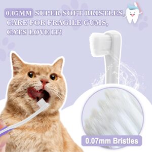 VVHOMIFE Cat Toothbrush Complete Kitty Dental Care Kit with Teeth Whitening Tracker - Premium Brushes for Cats, Easy Oral Hygiene & Gap Cleaning-cat