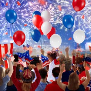 30Pcs Red White and Blue Balloons - MAQIHAN 4th of July Decorations Independence Day Patriotic Anniversary Globos Para Decoracion De Fiestas Balloons for Birthday Party Ballons Decoration 12 Inch