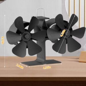 Miaton Wood Stove Fan Heat Powered Stove Fan Non Electric | Dual Motor Fireplace Fan | Thermal Fan for Wood Stove | Heat Activated Fan | Cocoon Fan | Wood Burning Stove Fans