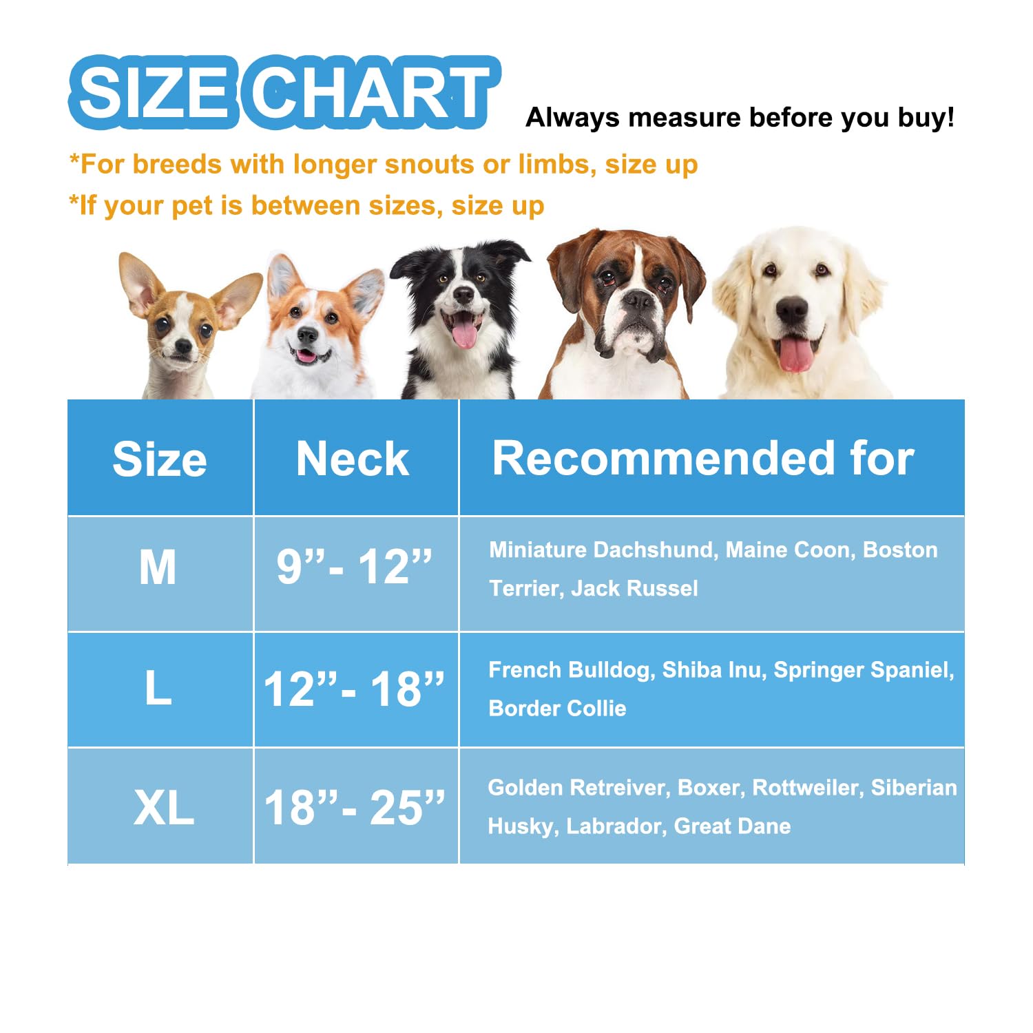 Inflatable Dog Cone for Dogs After Surgery Dog Donut Collar Soft Dog Cone Alternative Recovery Collar for Dogs Prevent Pet Bite Licking Scratching Touching, Help Dog Healing (L(Neck:12"-18"))