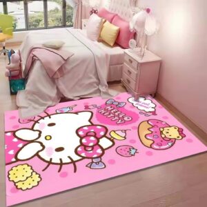 Anime Kawaii Kitty Rug Anime Carpet Cute Rugs for Bedroom Aesthetic Soft Carpet Decorative Rug for Indoor Outdoor 62 * 39in (4)