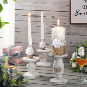 Zhehao 3 Unity Candles with 3 Candle Holder for Wedding Ceremony Set Rustic Wedding Accessories for Reception Ceremony Decorative Farmhouse Candle Holder Pillar Candle for Formal Events Wedding Church