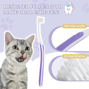 VVHOMIFE Cat Toothbrush Complete Kitty Dental Care Kit with Teeth Whitening Tracker - Premium Brushes for Cats, Easy Oral Hygiene & Gap Cleaning-cat