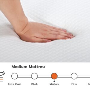 8/10 inch Queen Size Mattress with Cover, Cooling Gel Memory Foam Mattress for a Cool Sleep & Pressure Relief, Medium Firm Wave Foam Mattress Pad Mattresses, Bed in a Box, CertiPUR-US Certified