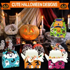 KiDEPOCH 24 Pcs Halloween Cardboard Boxes Funny Party Favors Boxes for Halloween Treat Boxes in Halloween Features for Candy Snacks Cookie Small Gifts