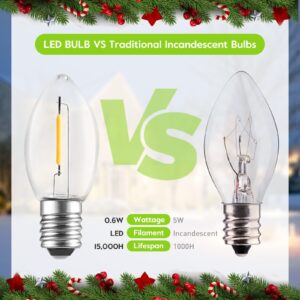 8 Pack C7 LED Night Light Bulbs, C7 E12 Candelabra Christmas Replacement Bulbs, Salt Lamps Window Candles Chandeliers Replacement Bulbs,0.6W Equivalent 4W 5W 6W 7W Incandescent Bulbs, Warm White