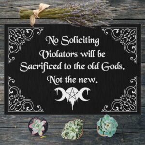 front door mat inside no soliciting doormat welcome mat indoor mat witchy doormat dark humor macabre gothic doormat funny doormat old gods bath mats shower rug entrance rugs for porch home 16x24 inch