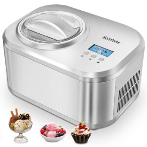 homtone ice cream maker 1 quart, no pre-freezing automatic ice cream yogurt machine with built-in compressor and lcd timer for making ice cream,gelato,frozen yogurt in 30-60 min