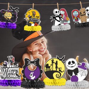 9Pcs Nightmare Before Baby Shower Centerpiece Honeycomb Nightmare Table Decorations Nightmare Before Decorations for Halloween Nightmare Christmas Baby Shower Party Decorations Halloween Baby Shower