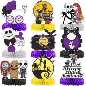 9pcs nightmare before baby shower centerpiece honeycomb nightmare table decorations nightmare before decorations for halloween nightmare christmas baby shower party decorations halloween baby shower