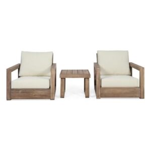 Noble House Westchester Outdoor Loveseat Set w/Coffee Table Brown