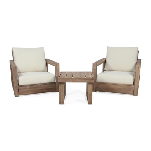 Noble House Westchester Outdoor Loveseat Set w/Coffee Table Brown