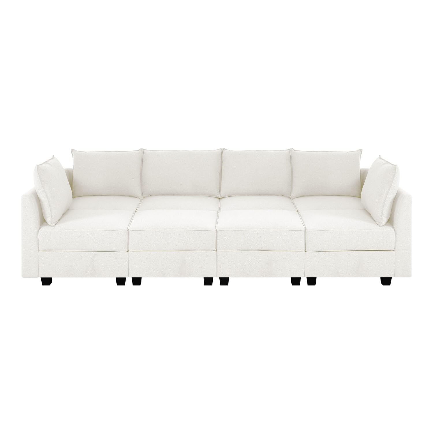 Naomi Home Elizabeth Oversized Sectional Sofa with Chaise Modern Sleeper Modular Sofa Couch U Shaped Sofa Sectional for Living Room - L Shaped Couch, Modular Sofa - White