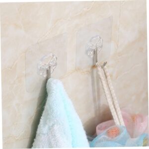 Zerodeko 10pcs Clear Adhesive Hooks Nail Wall Hook