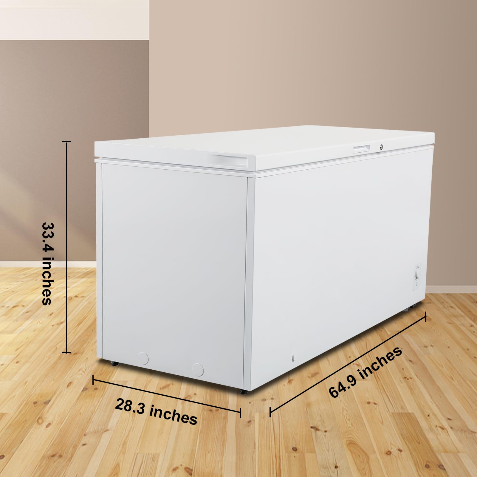 Techomey Chest Freezer 17.7 Cu.Ft. Deep Freezer, Large Freezer with Adjustable Thermostat Control & 4 Removable Wire Basket, Top Open Door, 4 Universal Wheels, Safety Lock, White