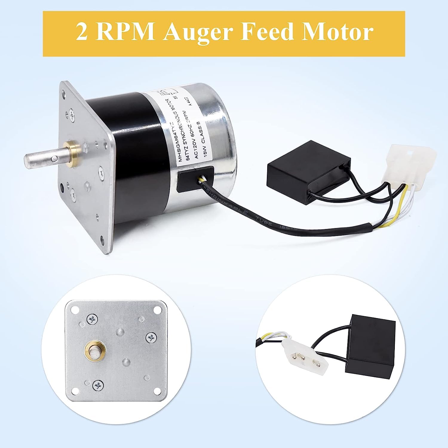 Criditpid SRV7000-670 Auger Feed Motor Replacement for PelPro PP130, PP60, PP70 Pellet Stove, 2 RPM Auger Motor for Pleasant Hearth PH50CABPS, PH35PS, PH50PS Pellet Stove.