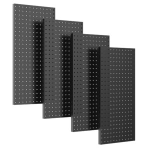 ultrawall 4 pcs metal pegboard wall panels, peg boards for garage tool storage