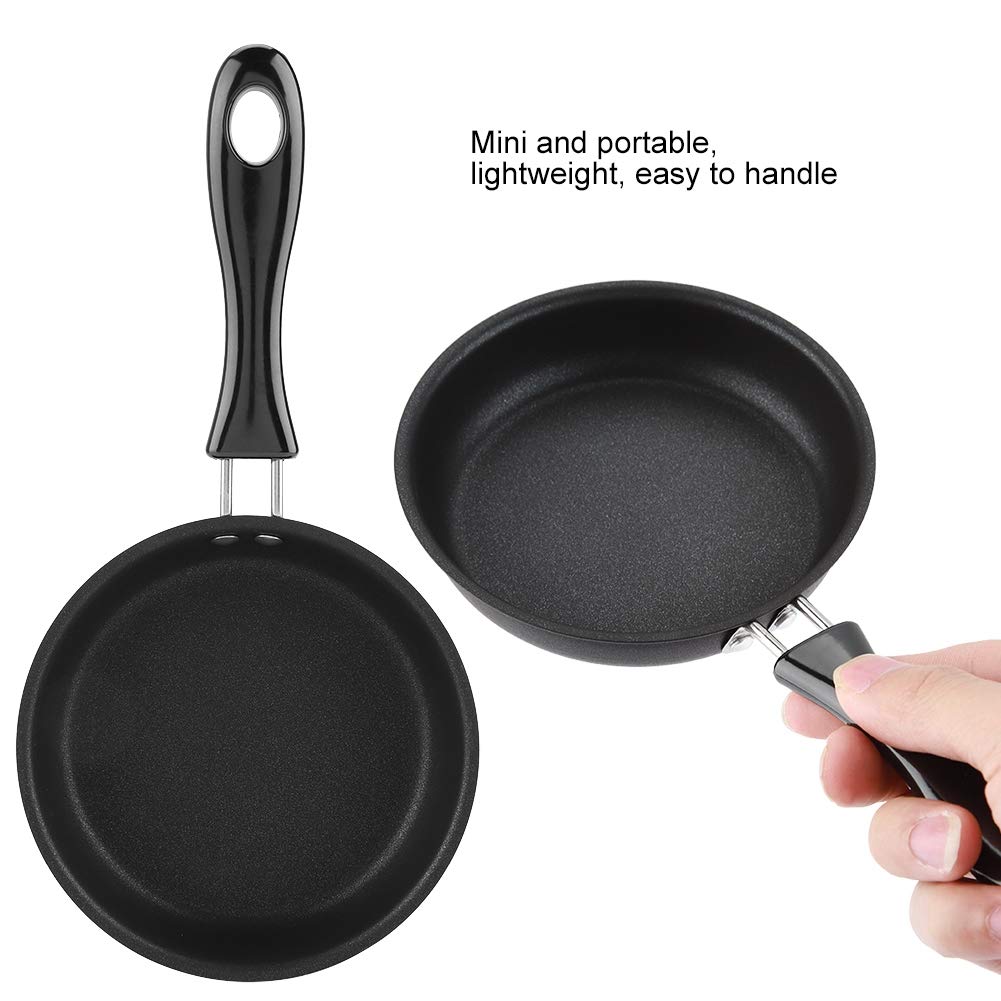 Lwuey Mini Frying Pan, Single Egg Frying Pan Nonstick Serve Eggs Round Omelet Skillet Anti Heat Rubber Handle Small Tiny Pans Home Kitchen Cookware Utensil Suitable for Pancake Stove Gas Induction Hob