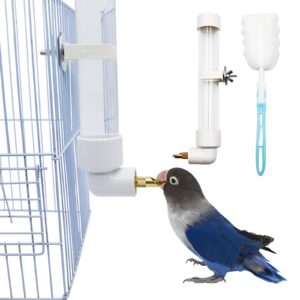 bird water feeder,1pc automatic parrot water dispenser bird water bottle with cleaning brush,bird cage accessories bird drinker bowl fountain for parrot budgie lovebirds cockatiel parakeet,130ml