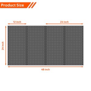 Ultrawall 4 Pcs Metal Pegboard Wall Panels, Peg Boards for Garage Tool Storage