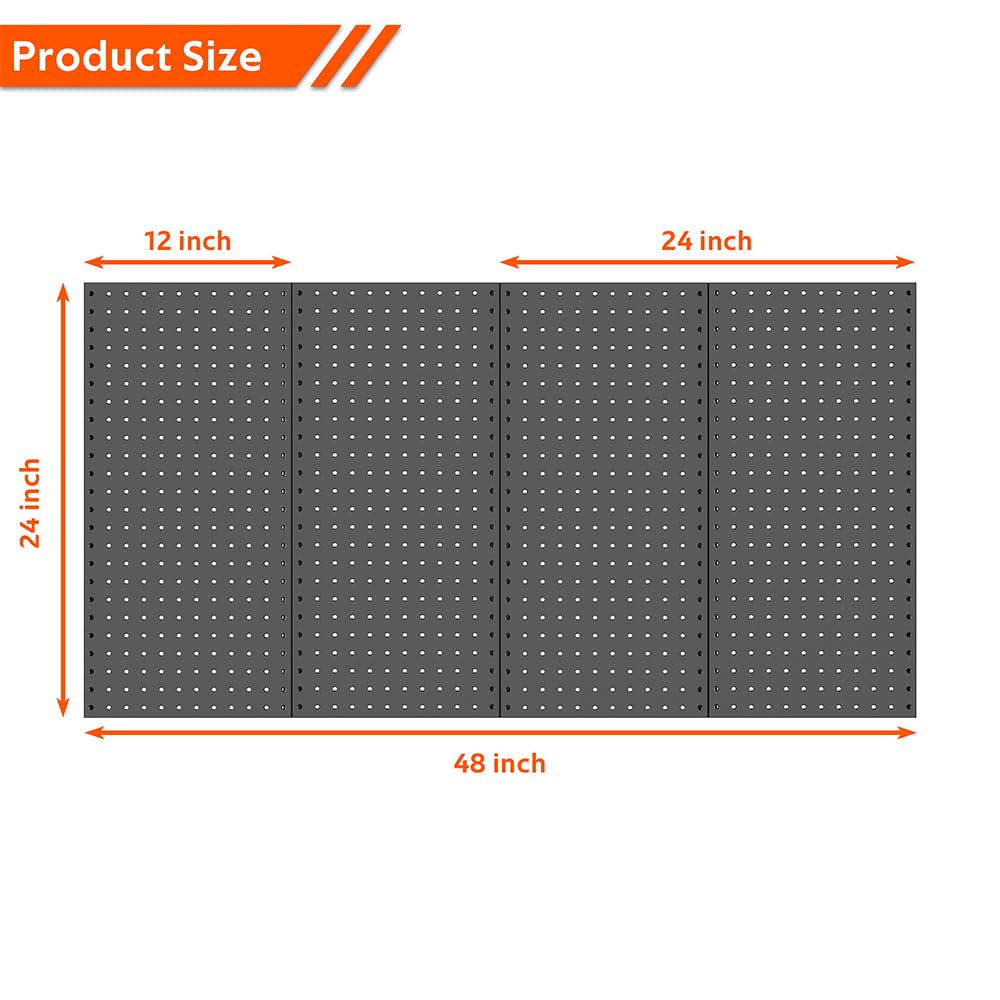 Ultrawall 4 Pcs Metal Pegboard Wall Panels, Peg Boards for Garage Tool Storage