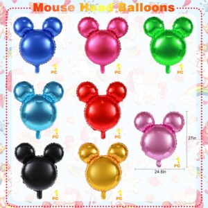 8 Pcs Mouse Head Balloons, CCOZN 24'' Jumbo Mouse Mylar Balloon Cannot Float Mouse Head Aluminum Foil Balloons for Birthday Party Decorations Baby Shower Supplies