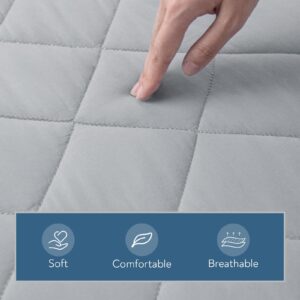 Cot Mattress Pad Waterproof Quilted, Fitted Cot Size Mattress Pads Protector Cover 30" X 75" for Narrow Twin Bunk Bed, Cot Mattress Topper for Camping Sleep, Grey (Cover Only)