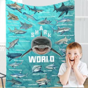 shark blanket-shark gift for boys, girls and shark lovers-super soft lightweight and warm used for game room bed camping 40"x50"