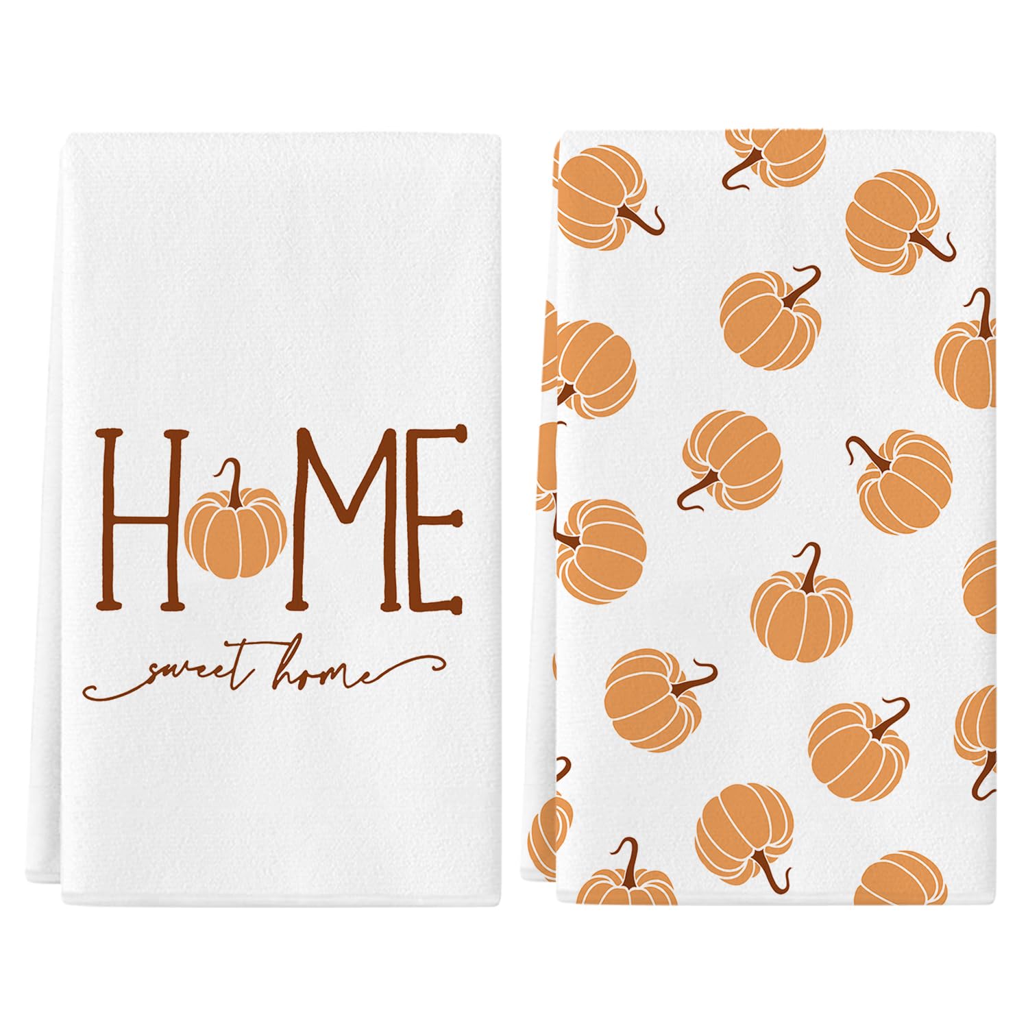 Siilues Fall Kitchen Towels 18x26 Inch, Fall Decor Pumpkin Fall Decorations for Home Sweet Home Dish Towels Seasonal Thanksgiving Decorations for Home Kitchen Decor Hand Towels Set of 2