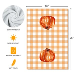 Siilues Fall Kitchen Towels Set of 2,18x26 Inch Fall Decor Hello Fall Decorations for Home Pumpkin Dish Towels Seasonal Thanksgiving Decorations for Home Kitchen Decor Hand Towels