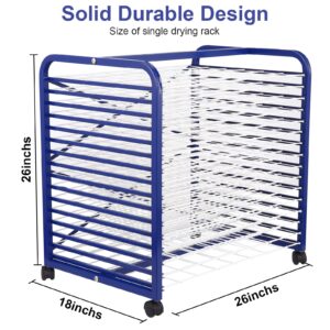 Garvee Art Drying Rack 16 Removable Shelves, Mobile Paint Drying Rack with Four Lockable Wheels, Ideal for Schools and Art Studios,18" D x 26" W x 26" H